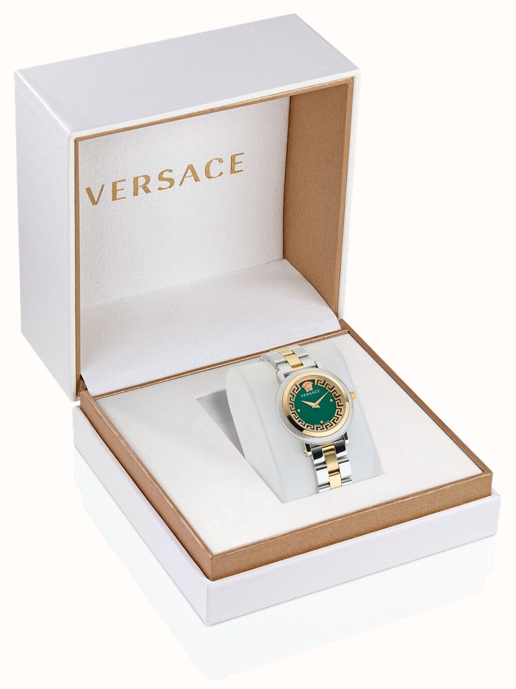 Versace Greca-Schnörkel (35 Mm), Grünes Zifferblatt / Zweifarbiger ...