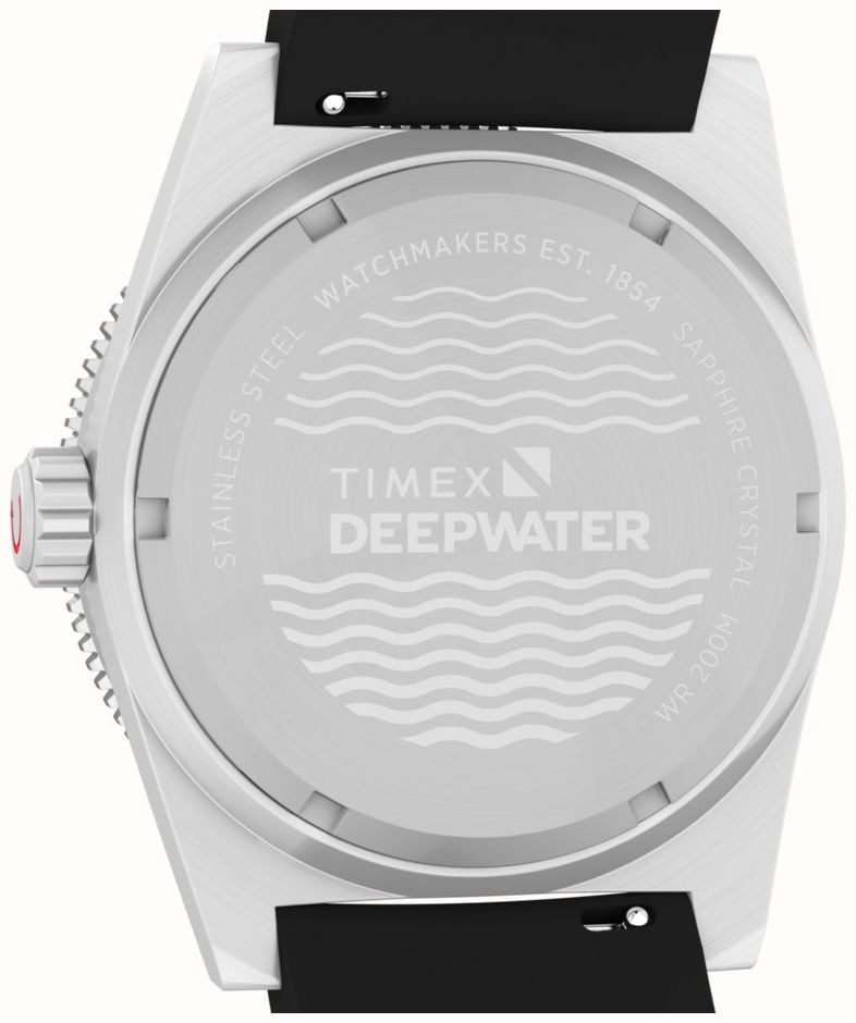 Timex Deepwater Reef 200 GMT (41mm) Black Dial / Black Synthetic Rubber ...