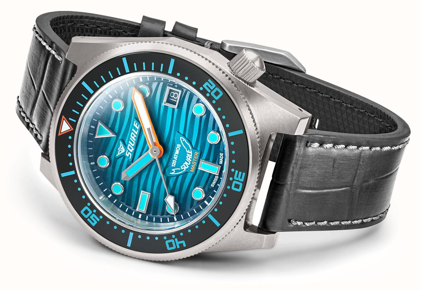 Squale Master Titanium Grand Vert 120 ATM (42 Mm) Blaugrünes MASTIBKGR ...