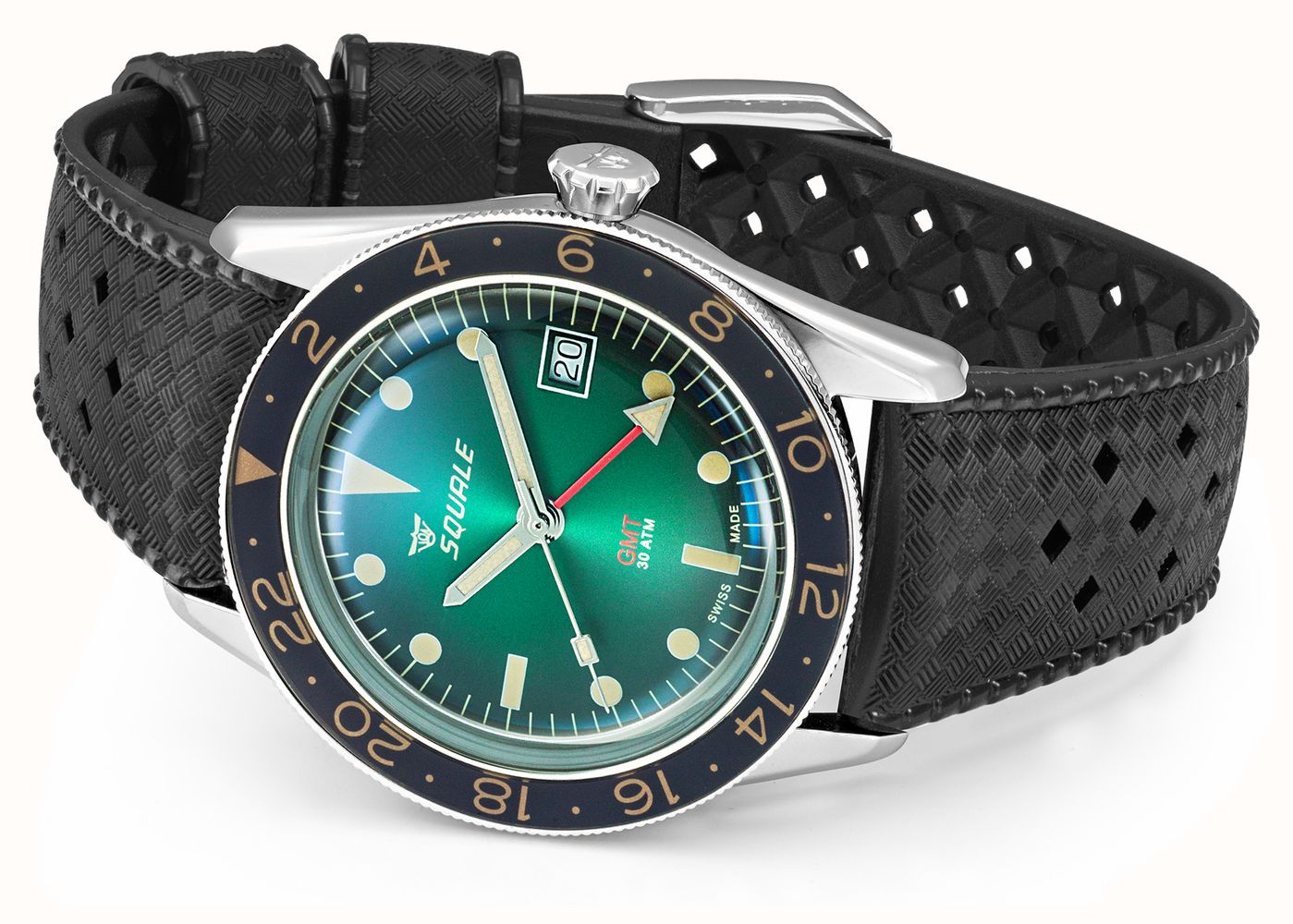 Squale Sub-39 Gmt Vintage Groene (40,5 Mm) Groene Sunray Wijzerplaat ...