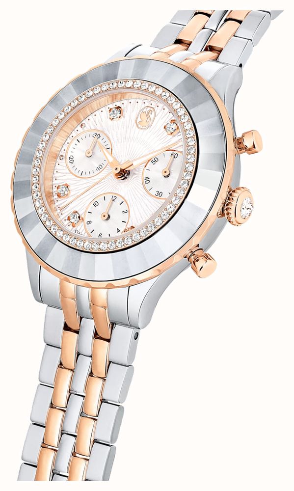 Swarovski Octea Chrono (37mm) White Dial / Two-Tone Stainless Steel ...
