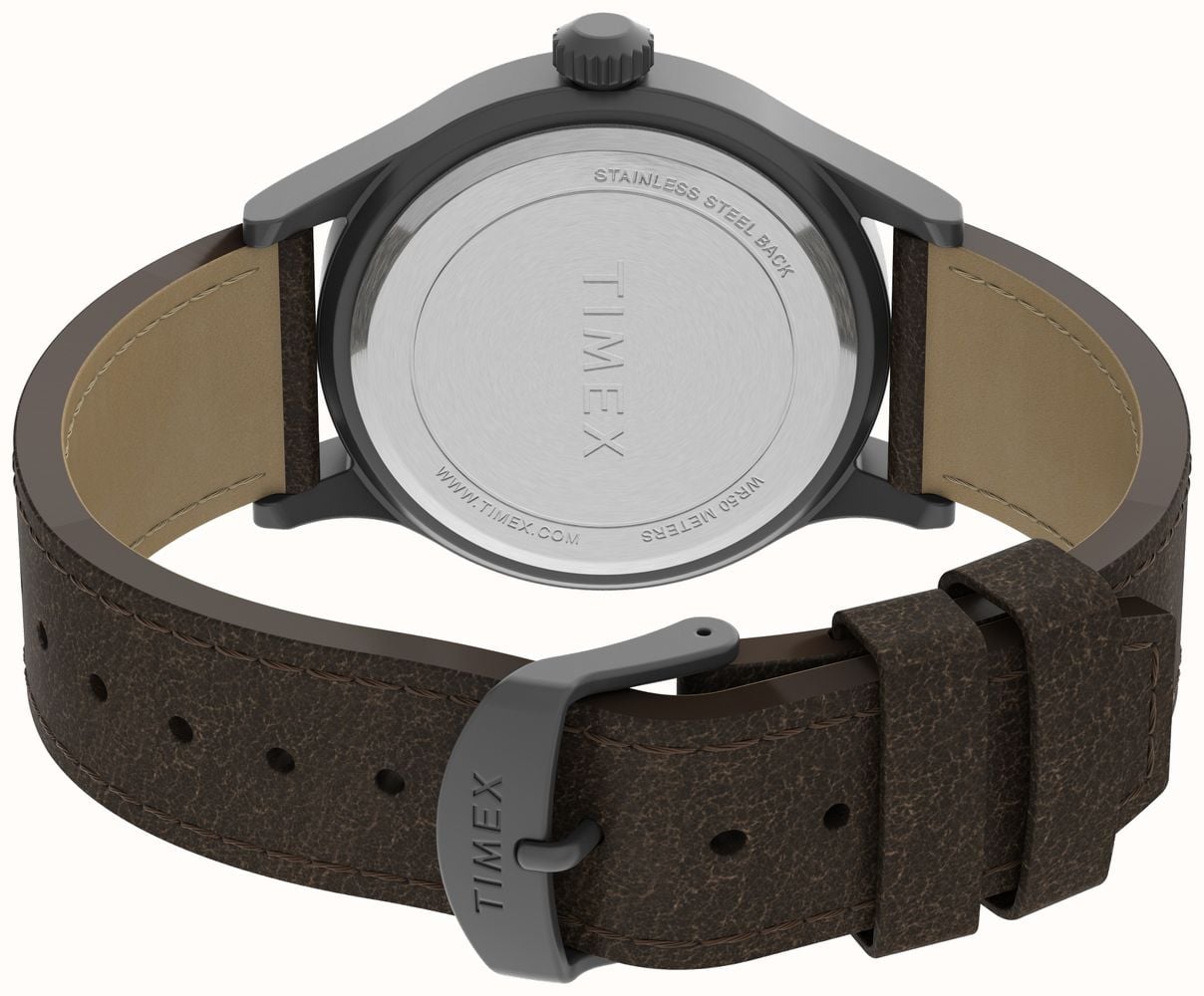 Timex Expedition Scout Gunmetal-Khaki-Zifferblatt / Dunkelbraunes ...