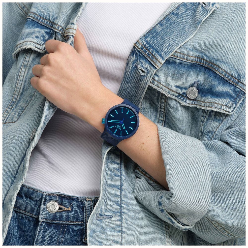 Swatch Mostrador Azul Com Brilho índigo (47 Mm) / Pulseira Azul De ...
