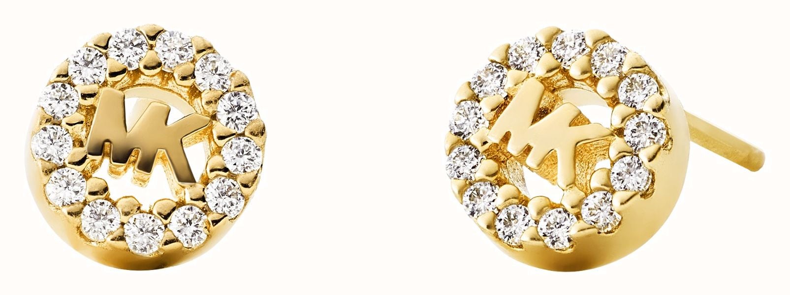 Michael Kors MK Gold Plated Sterling Silver Cubic Zirconia Stud Earrings MKC1033AN710 First Class Watches HKG