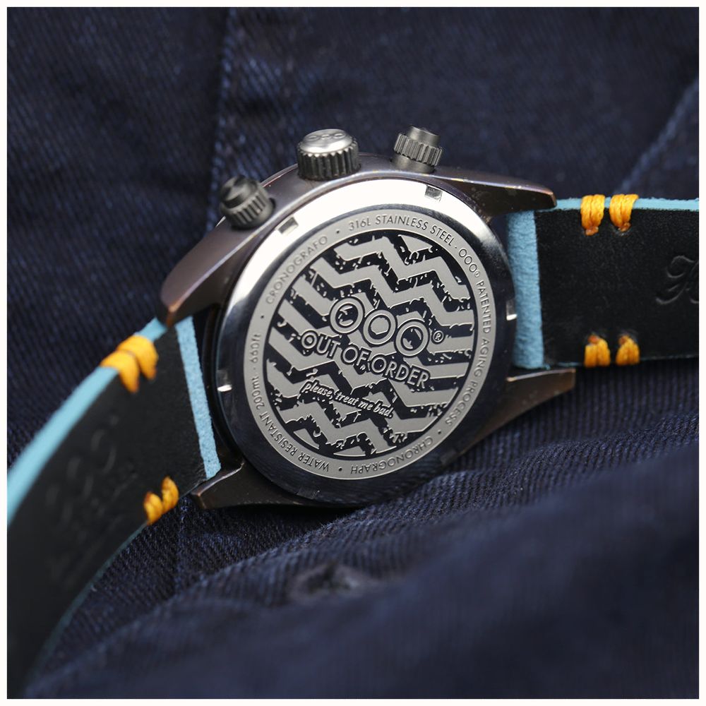 Out Of Order Azure Sporty Chronografo (40mm) Blue Dial / Blue Leather ...