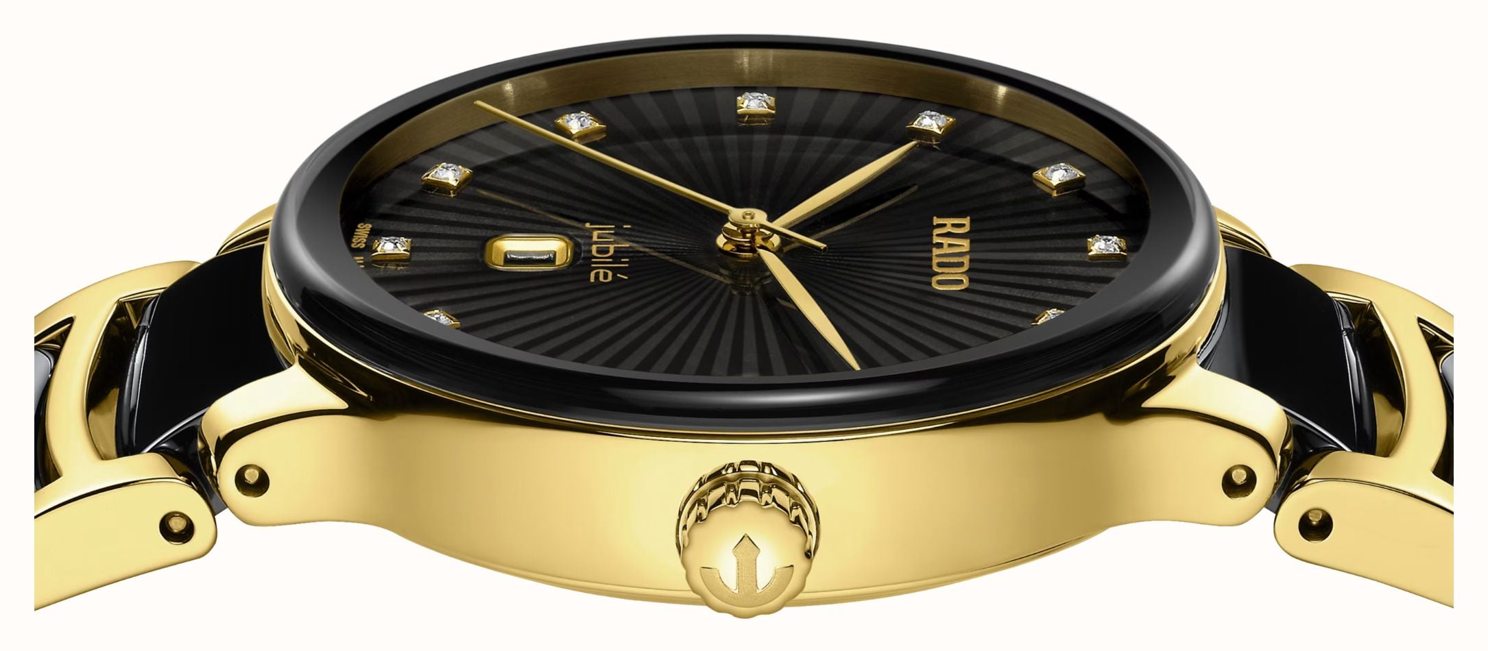 RADO Centrix Diamonds Quartz (30,5 Mm) Schwarzes Zifferblatt / Schwarze ...