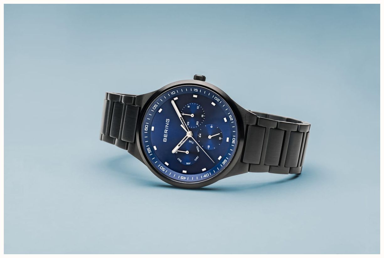 Bering Classic | Men's | Brushed Black | Blue Dial 11740-727 - First ...