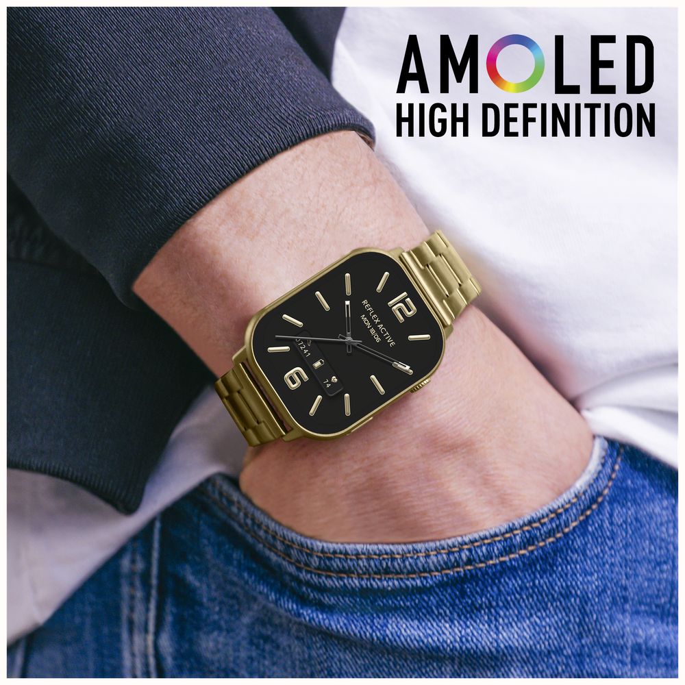 Reflex Active Series 29 Amoled Smart Calling Watch (36mm) Gold-Tone ...