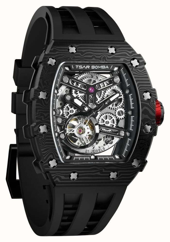 TSAR BOMBA Elemental Series Carbon Fiber Automatic (43.5mm) Black ...
