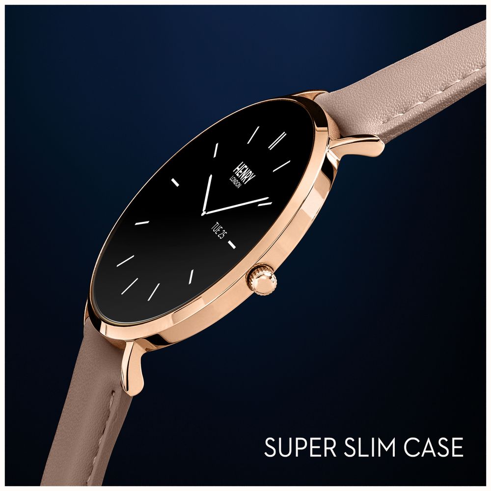 Henry London Smart AMOLED (43mm) Rose-Gold Case / Cobweb-Colour Leather ...