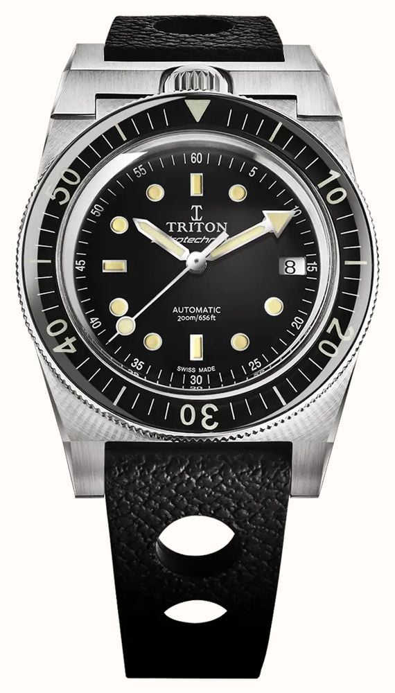 Triton Spirotechnique Sport Automatic (39mm) Black Sunray Lacquered ...