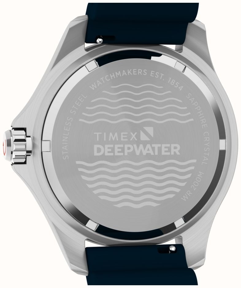 Timex Deepwater Meridian 200 (44mm) Blue Wave Dial / Blue Synthetic ...
