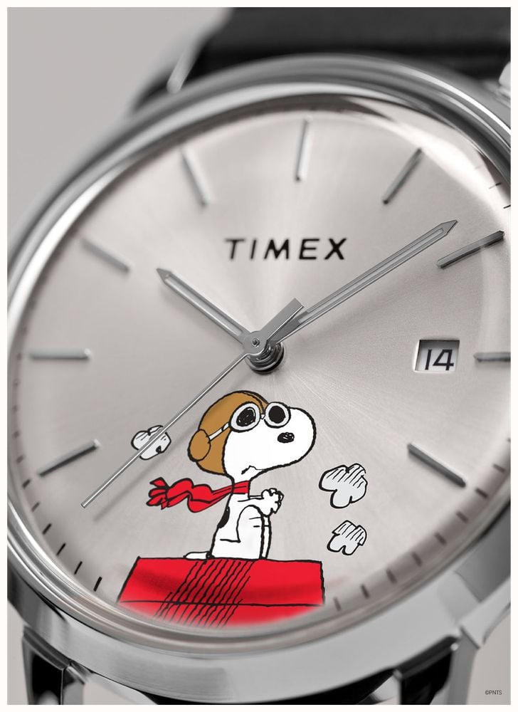 Timex X Peanuts Snoopy Flying Ace Marlin Automatic (40mm) Silver Dial ...