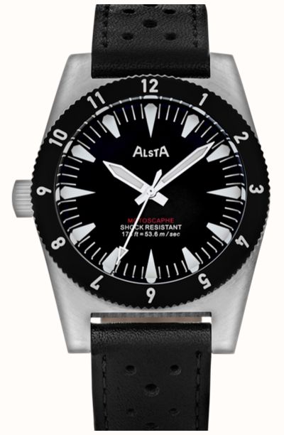 Alsta Motoscaphe 120 Automatic (40mm) Sunburst Black Dial / Black ...