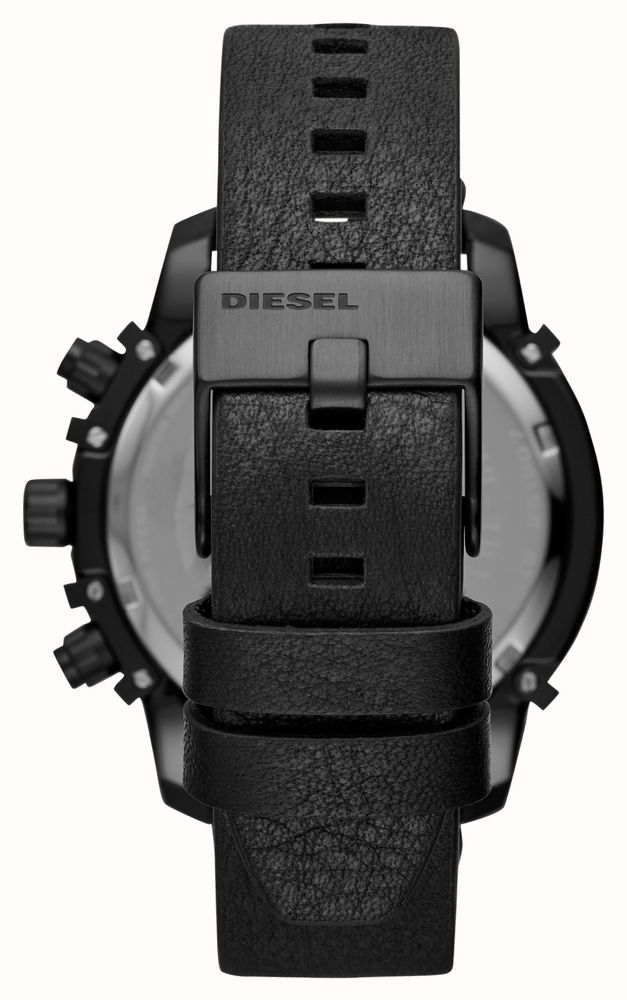 Diesel Griffed Chronograph Black Leather Watch DZ4519 - First Class ...