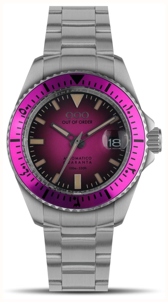 Out Of Order MAGENTA AUTOMATICO QUARANTA (40mm) Sunburnt Pink Dial ...