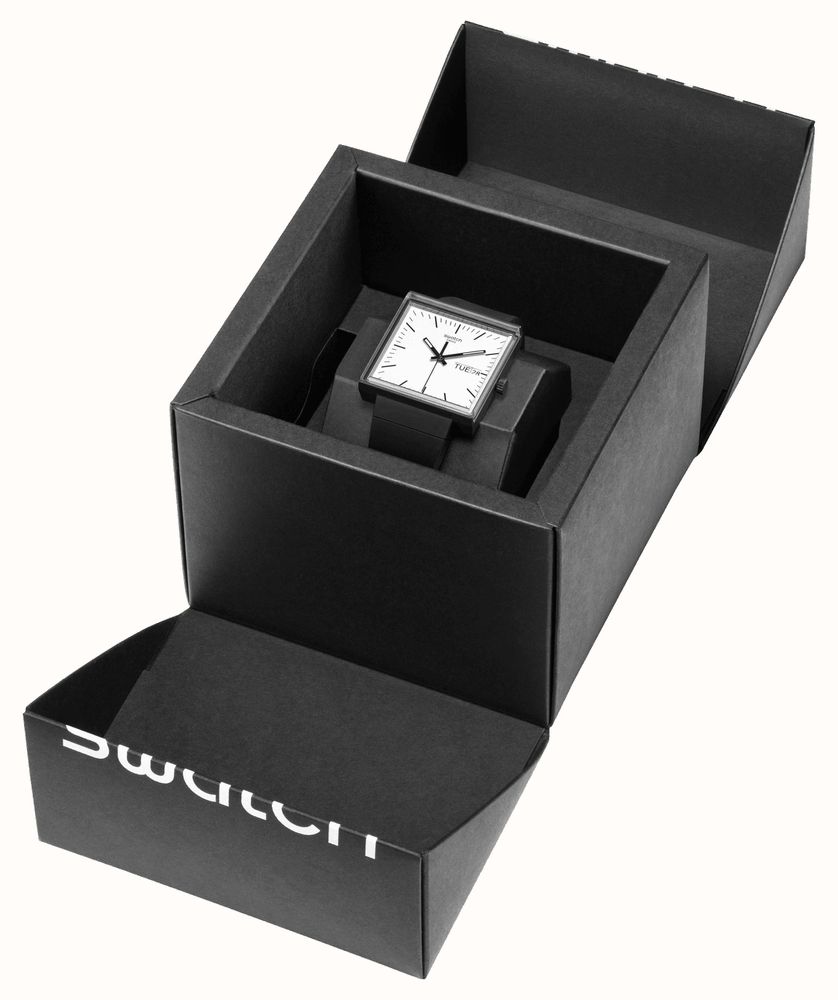 Swatch Bioceramic What If... Black (33.25mm) White Dial / Black Strap ...