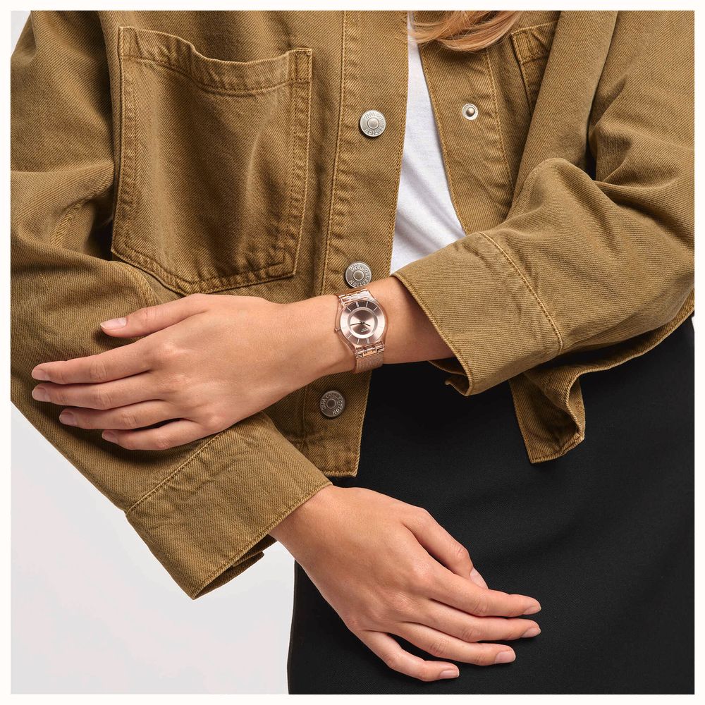 Swatch Hello Darling (34mm) Rose Gold Dial / Rose Gold-Tone Stainless ...