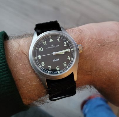 Hamilton Khaki Field Quartz (38mm) Black Dial / Black Textile Strap ...