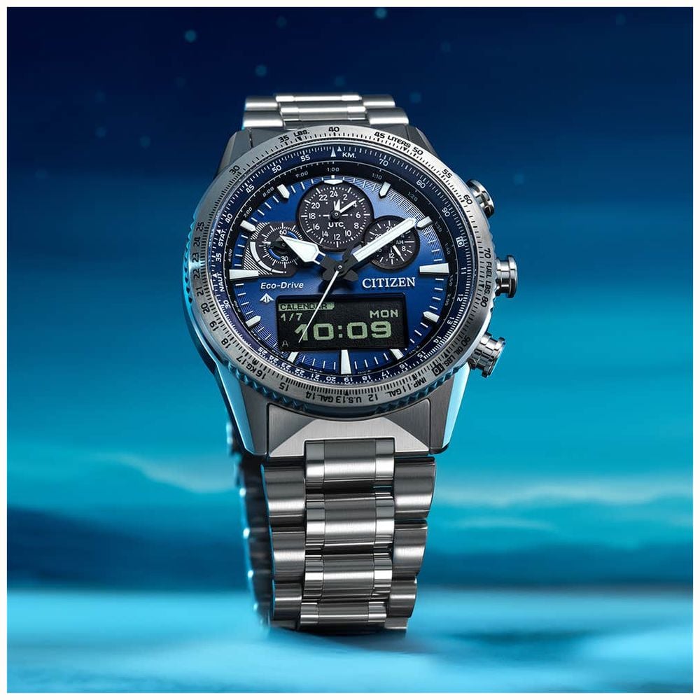 Citizen Eco-Drive Promaster Skyhawk Chronograph (43mm) Blue Dual ...