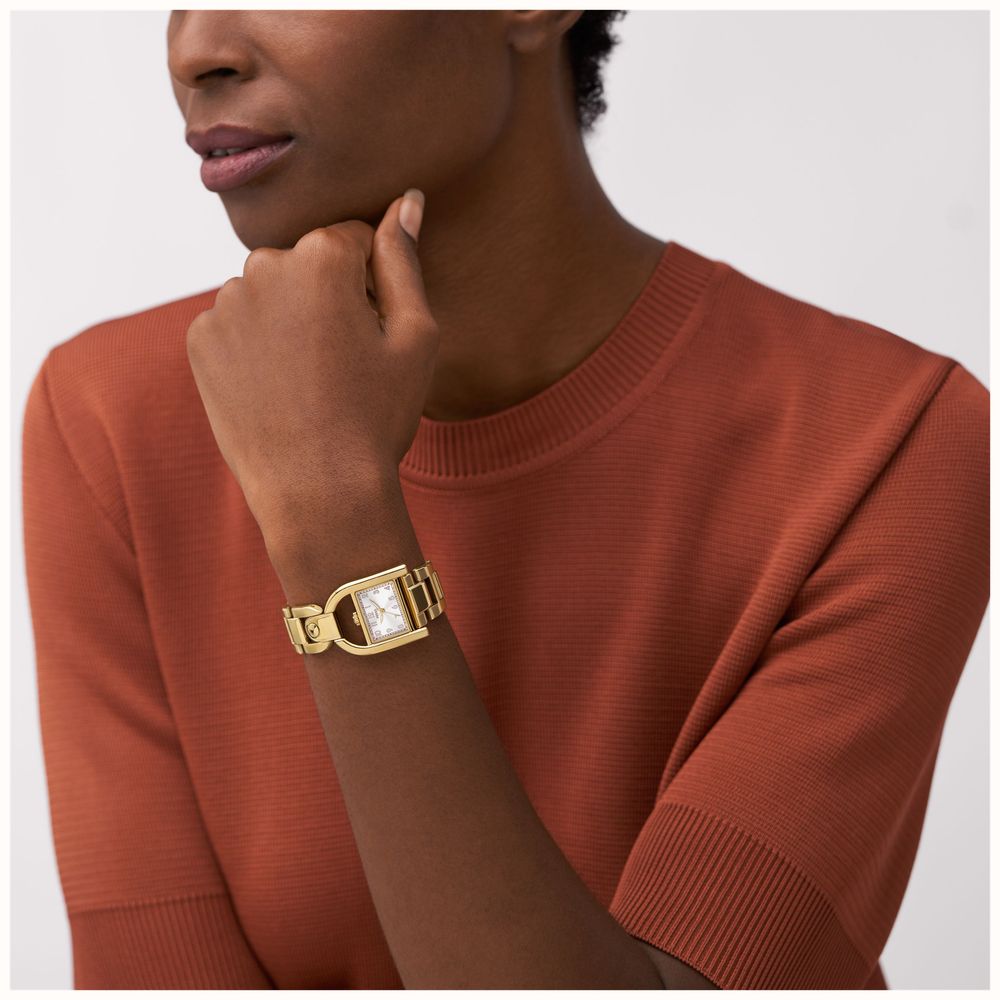 Fossil Women's Harwell (28mm) Silver Dial / Gold-Tone Stainless Steel ...