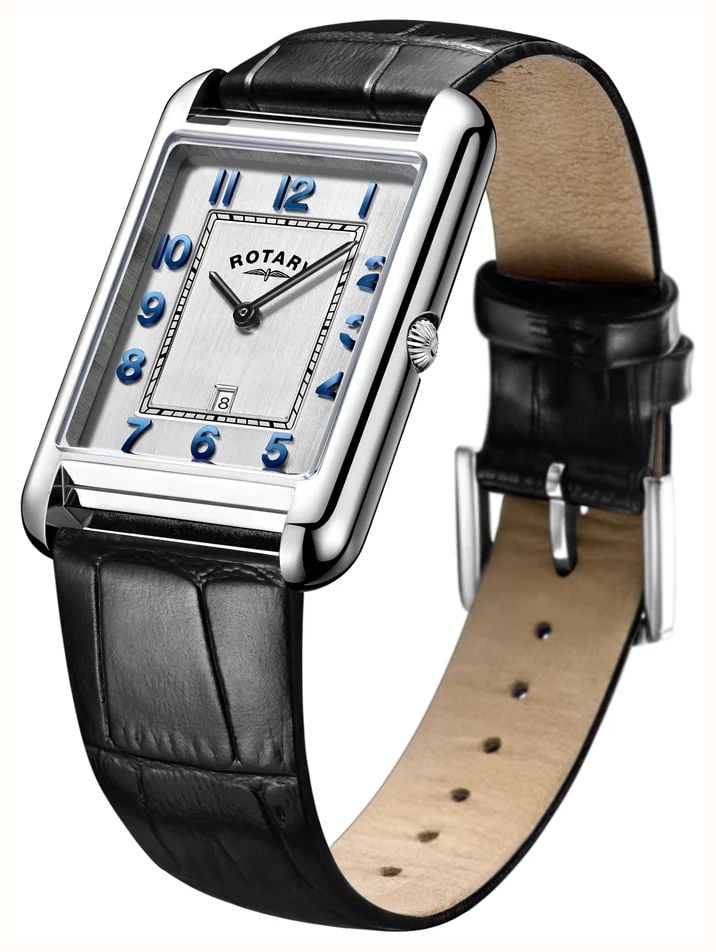 Rotary Reloj De Cuarzo De Vestir (28,6 Mm), Esfera Plateada / Correa De ...