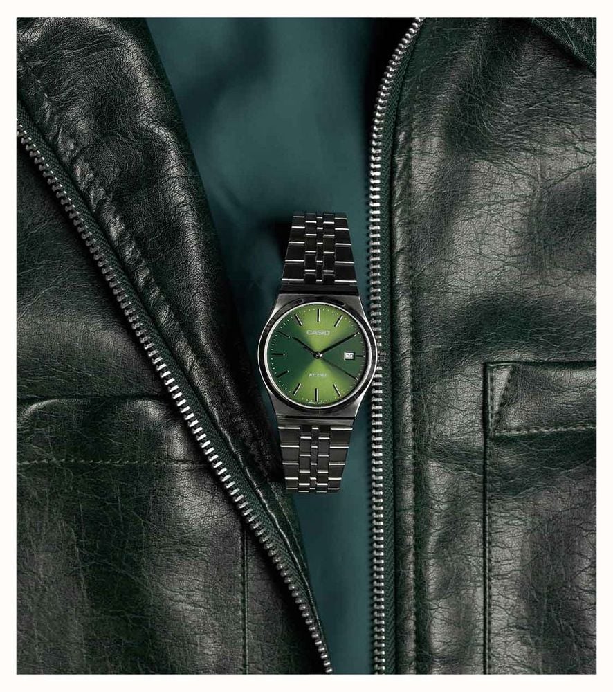 Casio MTP Series Analogue Quartz (35mm) Forest Green Sunray Dial / MTP ...