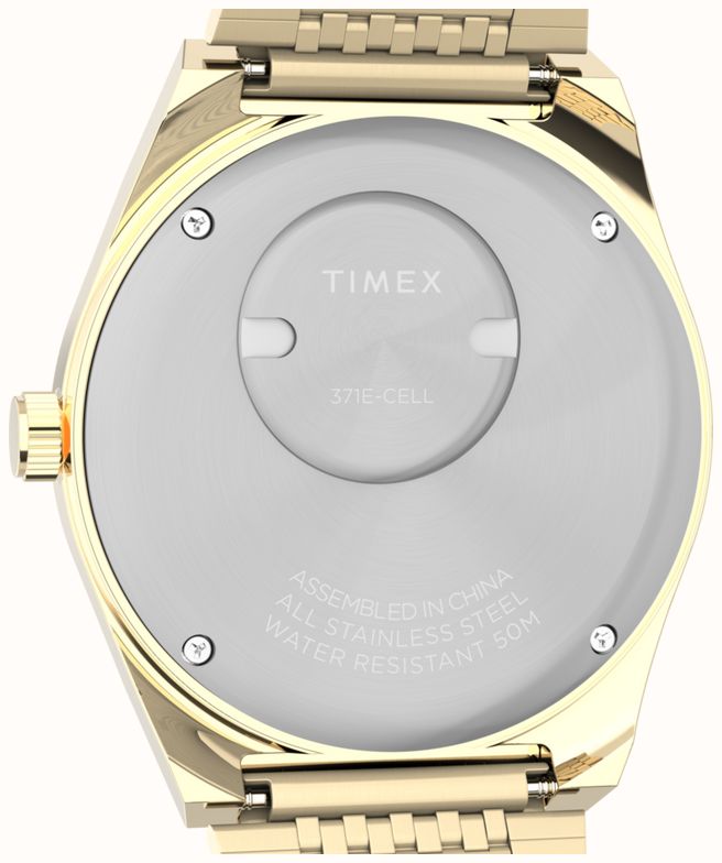 Timex Q Falcon Eye (38mm) Black Dial / Gold-Tone Stainless Steel ...