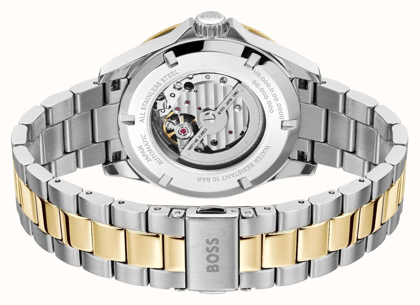 BOSS 男士 Troper 自动腕表（42 毫米）蓝色表盘/双色不锈钢表链 1514201 - First Class Watches™ CHN