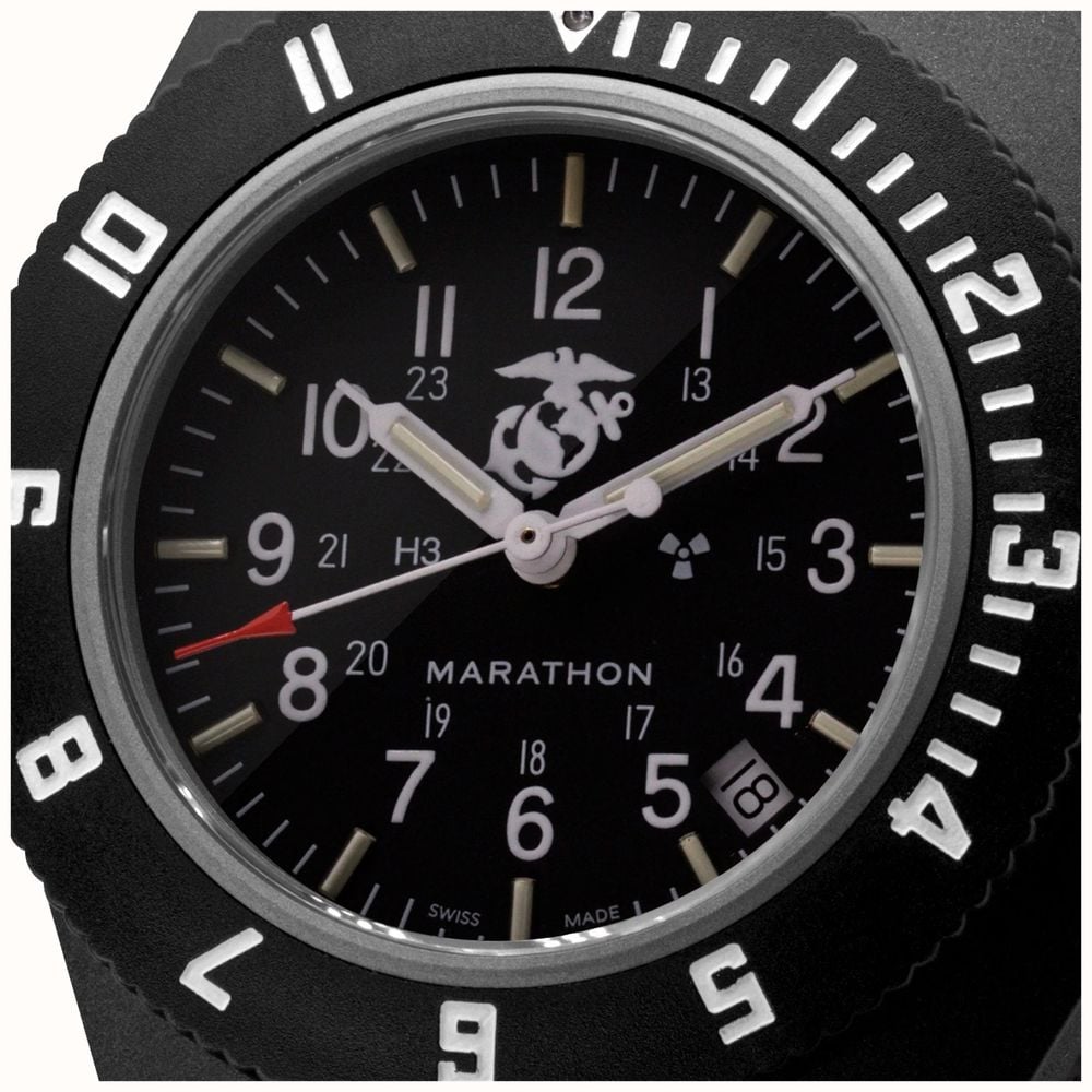 Marathon Official USMC NAV-D Black Navigator Date Quartz (41mm) Black ...