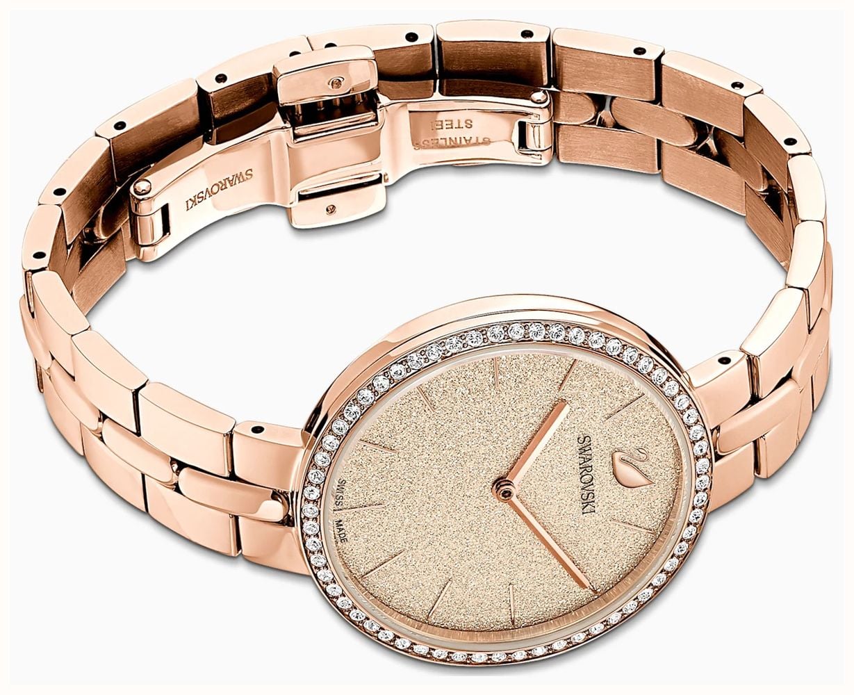 Swarovski Cosmopolitan (32mm) Rose-Gold Glitter Dial / Rose-Gold PVD ...