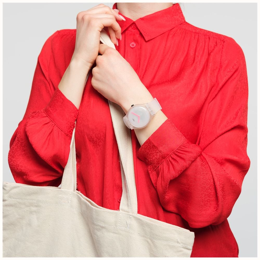 Swatch Schneeunschärfe | Weißes Silikonband | Weißes Transparentes ...