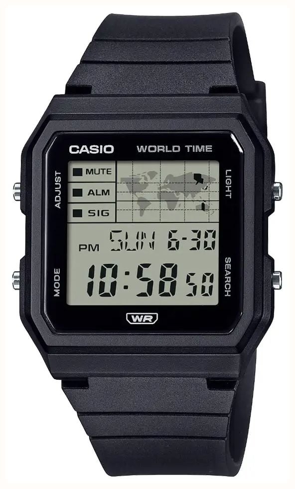 Casio World Map Multifunction (33.7mm) Digital Dial / Black Bio-Based ...
