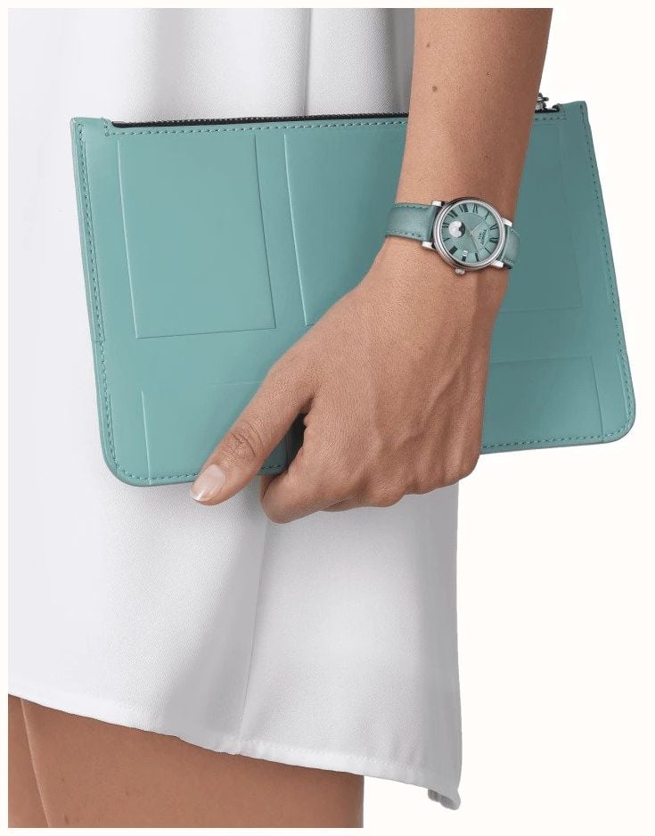 Tissot Women's Carson Moon Phase | Green Dial | Green Leather Strap ...