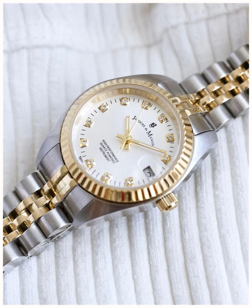 Jacques Du Manoir Inspiration Crystal (26mm) Silver Dial / Two-Tone ...
