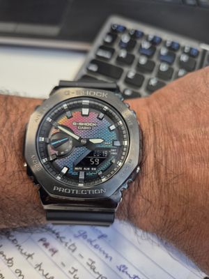 Casio Men's G-Shock (44.4mm) Rainbow Dial / Black Bio-Based Resin Strap GM-2100BRW-1AER - First ...