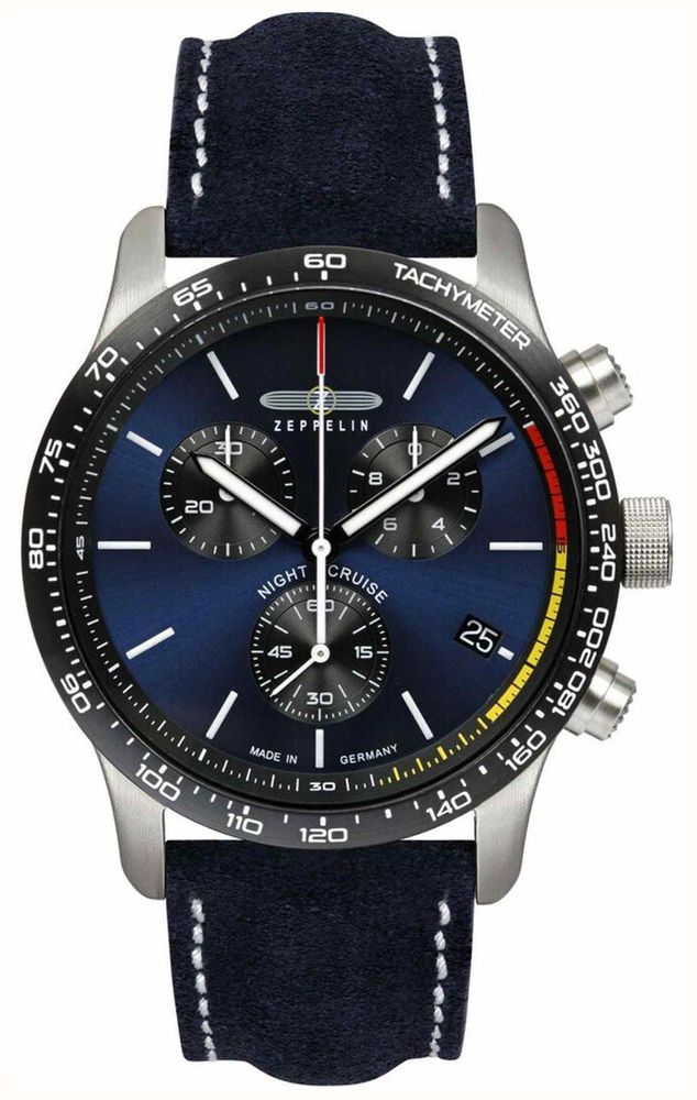 Zeppelin Night Cruise Quartz Chronograph (43mm) Blue Dial / Blue ...
