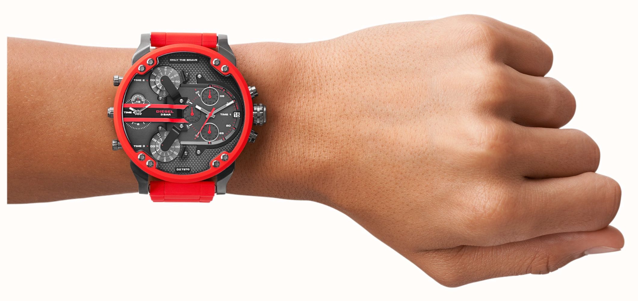 Diesel Men's Daddy 2.0 Red Silicone Stainless Steel DZ7370 - First ...