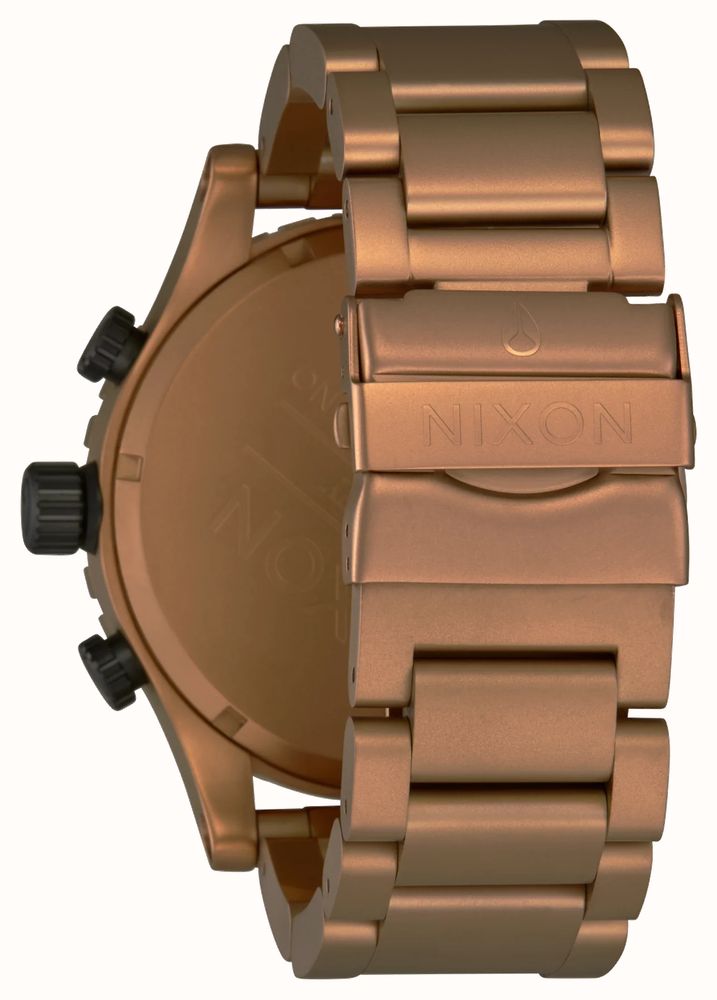 Nixon 51-30 Chrono | Black Chronograph Dial | Bronze Stainless Steel Bracelet A083-5145-00 ...