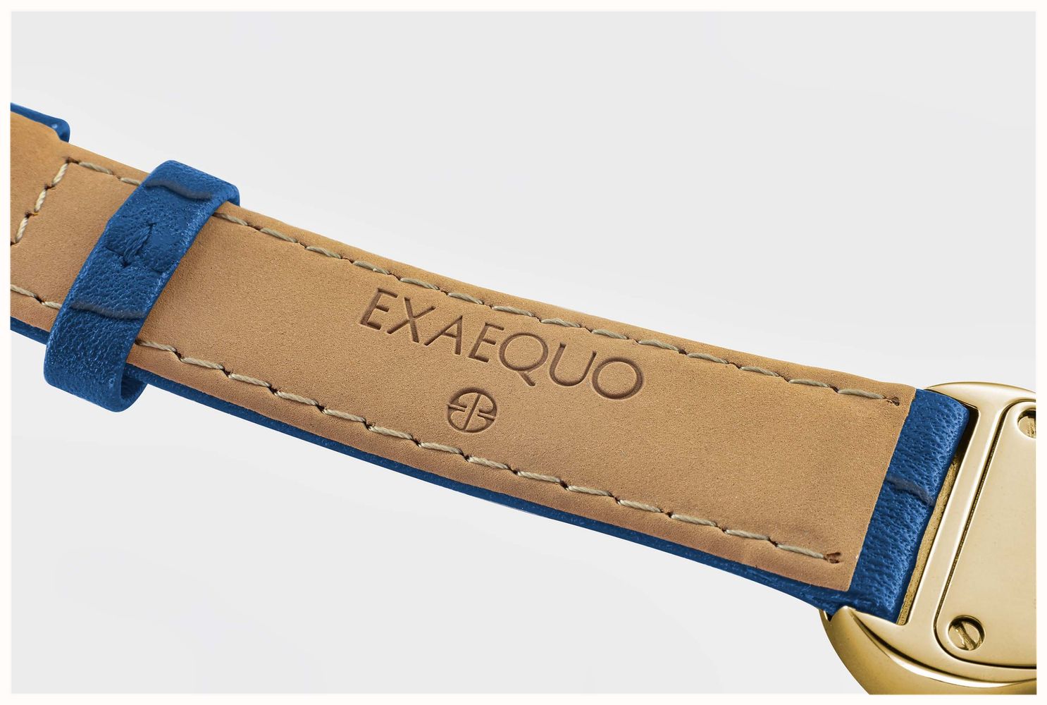 Exaequo Melting Watch Classic PVD Yellow Gold (28mm) Blue Dial / Blue ...
