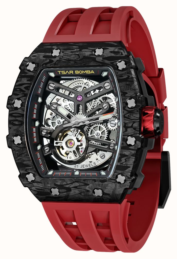 TSAR BOMBA Elemental Series Carbon Fiber Automatic (43.5mm) Black ...