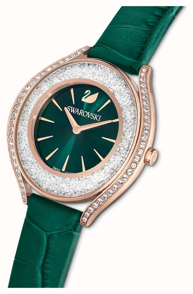 Swarovski Crystalline Aura | Green Dial | Green Leather Strap 5644078 ...