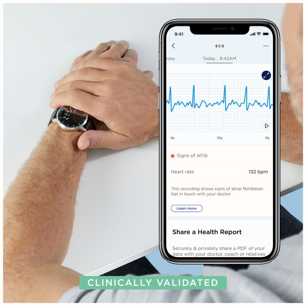 Withings ScanWatch - Hybrid Smartwatch With ECG (38mm) Black Hybrid ...