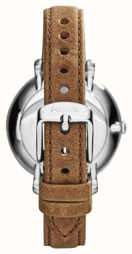 Fossil Women's Jacqueline | White Dial | Brown Leather Strap ES3708 ...