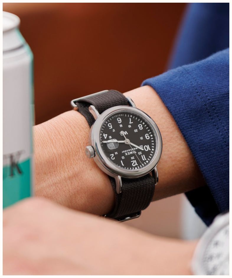 Timex Weekender Indiglo (40mm) Zwarte Wijzerplaat / Band Van ...