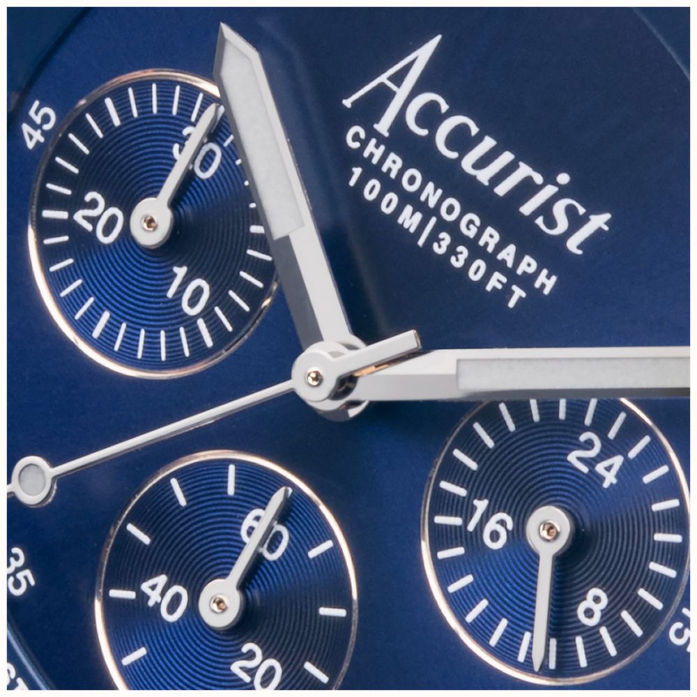 Accurist Origin Mens | Chrono | Blue Dial | Stainless Steel Bracelet ...