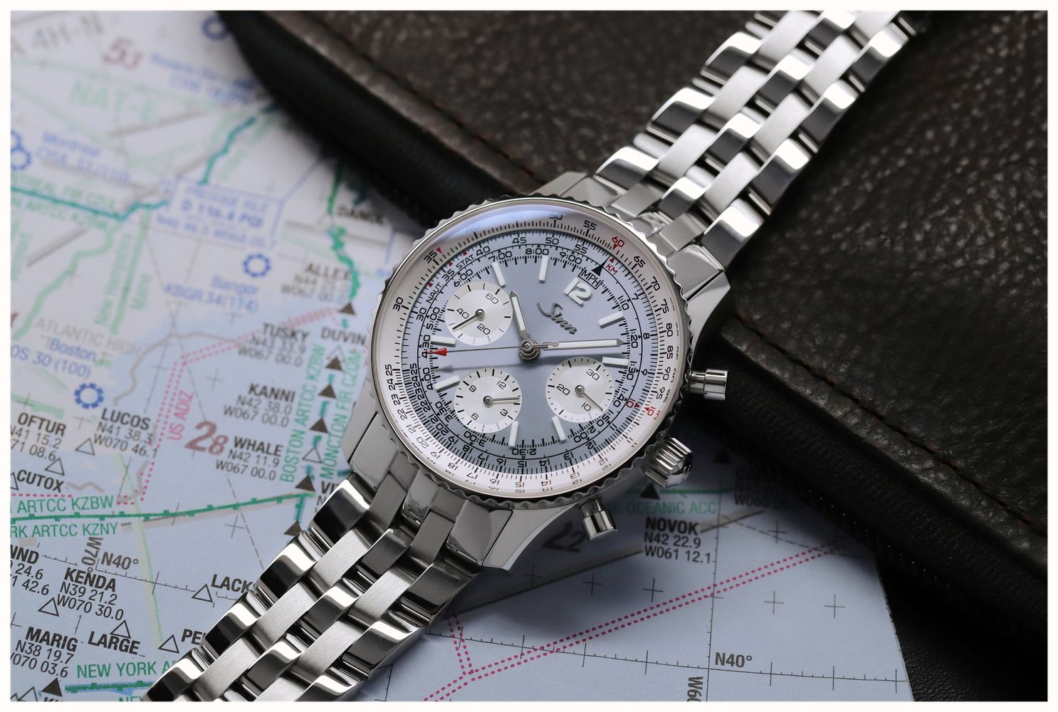 Sinn 903 St HB The Navigation Chronograph Limited Edition (41mm) Light Blue 903.095 - First ...