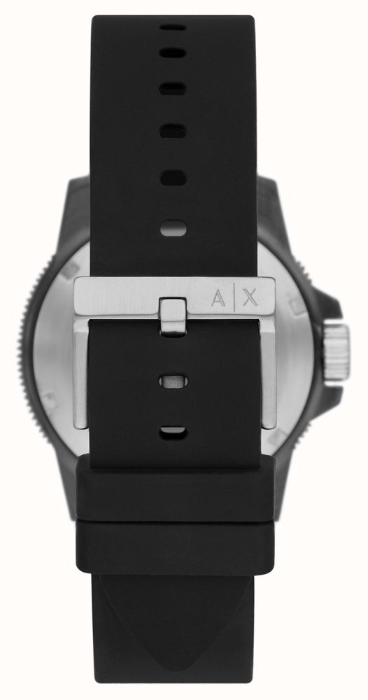 Armani Exchange Herren | Silbernes Zifferblatt | Schwarzes ...