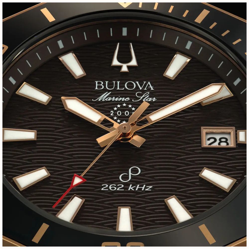Bulova Marine Star Quartz (43 Mm) Braun Gemustertes Zifferblatt ...
