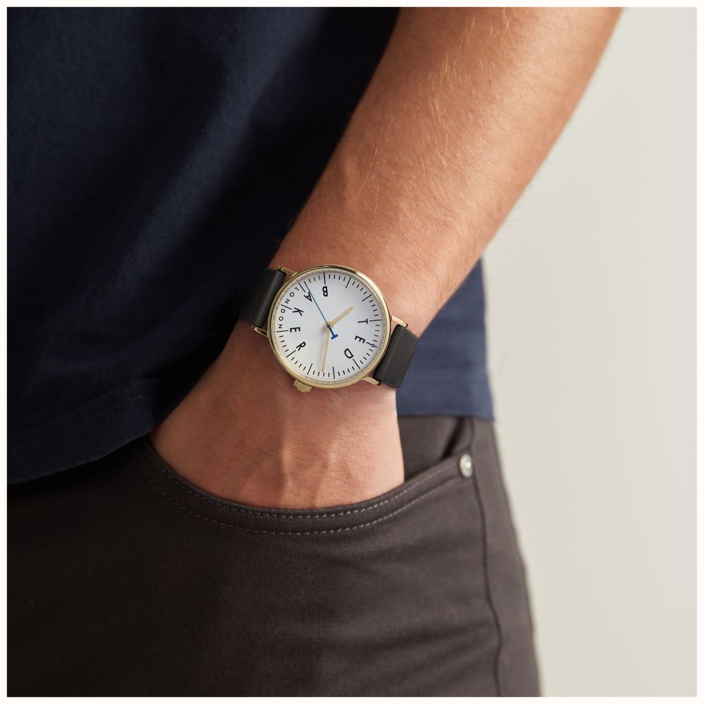 Ted Baker Men's Dempsey White Dial Black Leather Strap BKPDPS302 ...